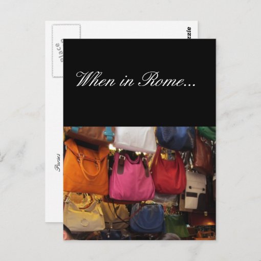 Italian Purses - Rome, Italy Postcard | Zazzle