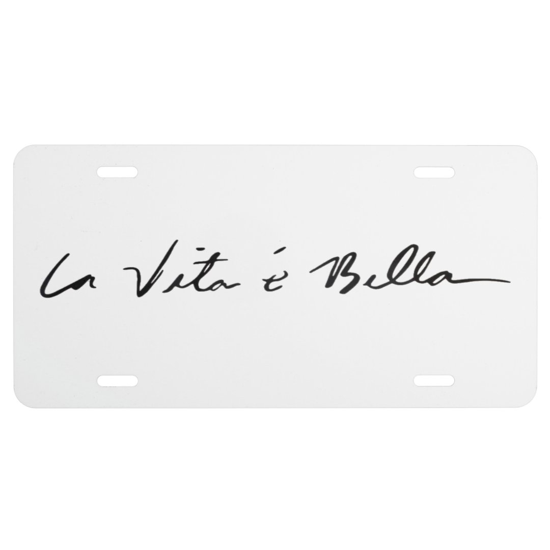 italian quote la vita é bella front license plate | Zazzle