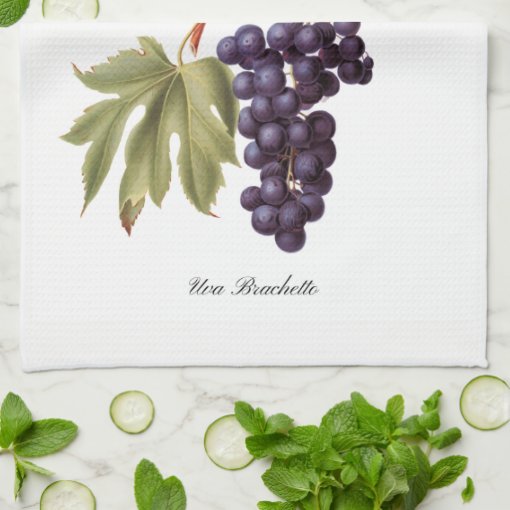 Italian Red Grapes Kitchen Towel | Zazzle
