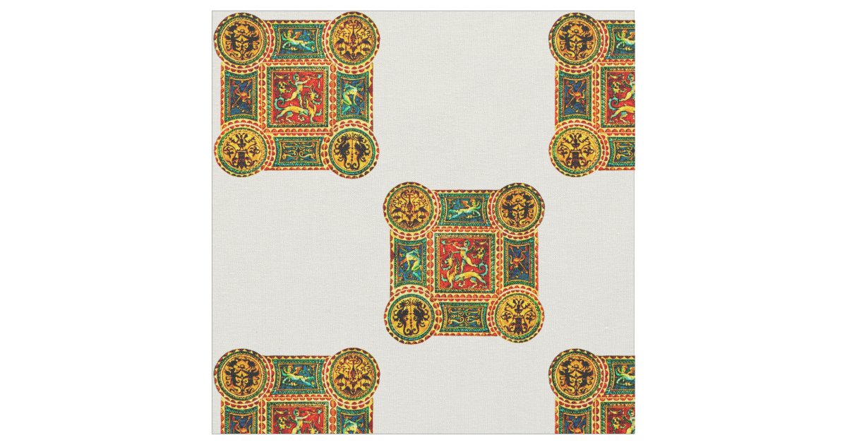 Italian Renaissance motifs print Fabric | Zazzle