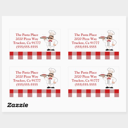 Italian Restaurant Pasta Chef Rectangular Sticker | Zazzle