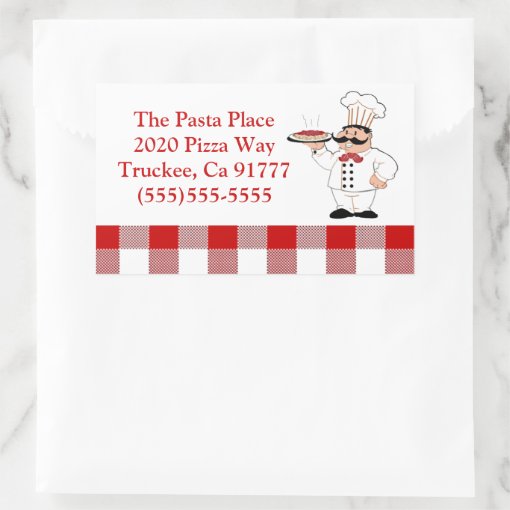 Italian Restaurant Pasta Chef Rectangular Sticker | Zazzle