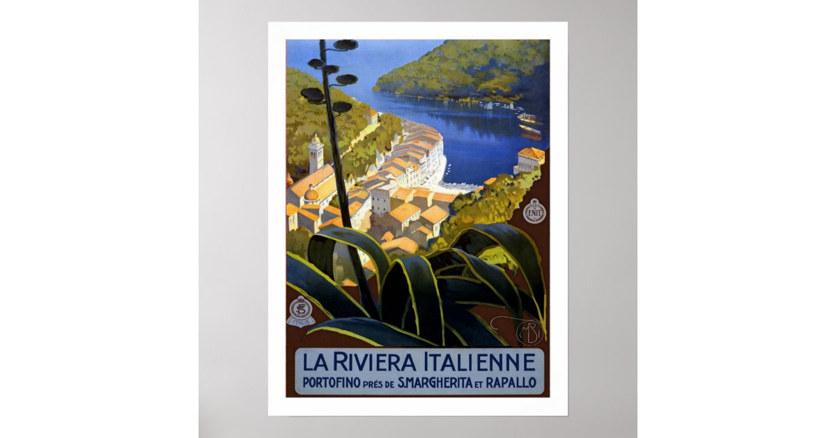 Italian Riviera Vintage Travel Poster | Zazzle