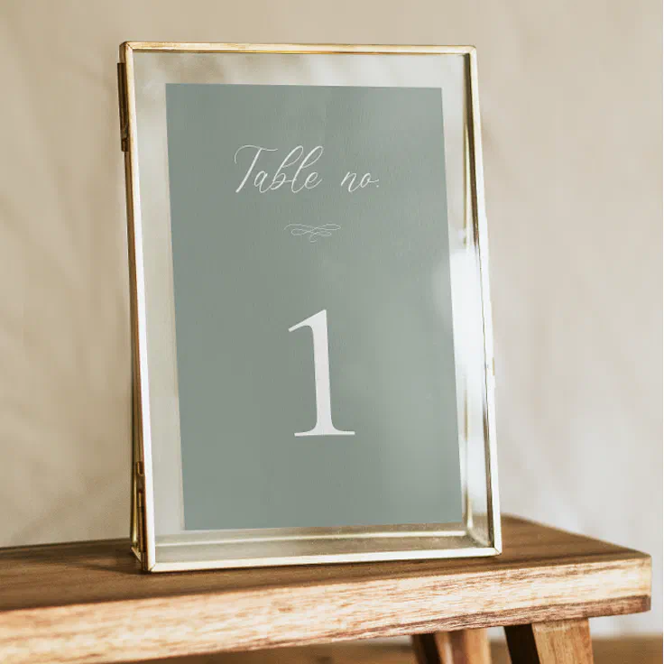 Italian Sage Green Watercolor House Wedding Table Number | Zazzle