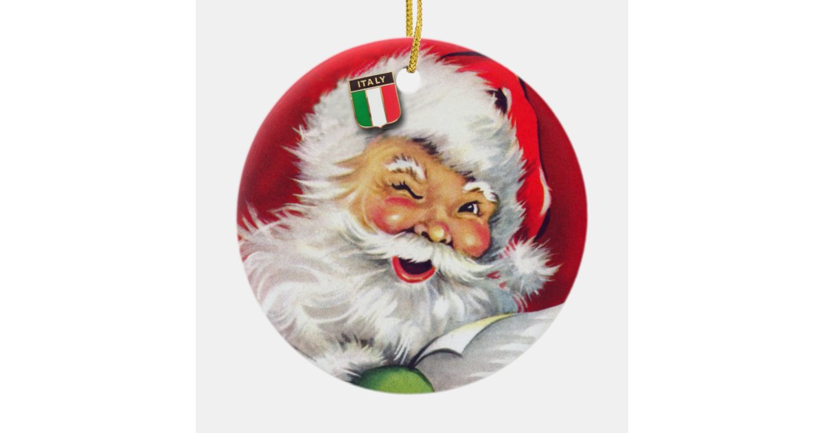 Italian Santa, Italian Christmas, Italy Ceramic Ornament | Zazzle