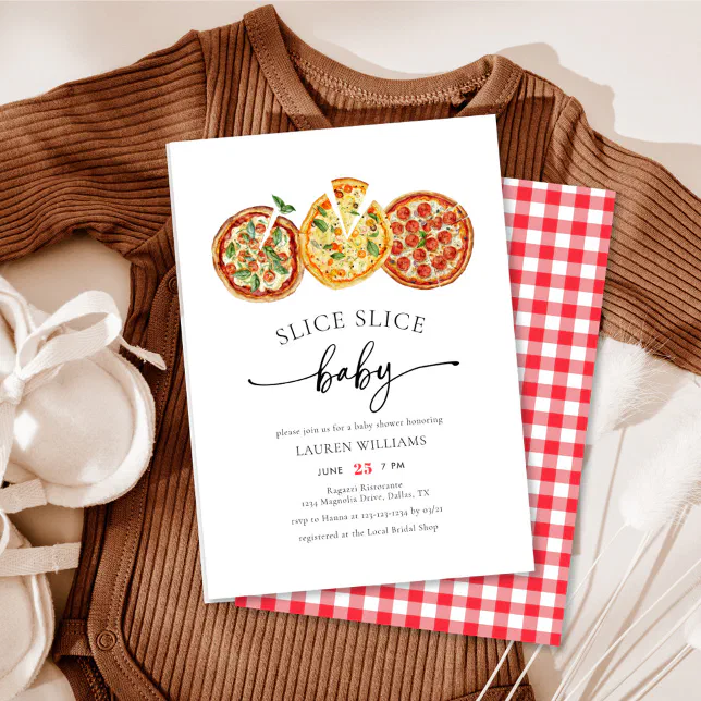 Italian Slice Slice Baby Pizza Baby Shower Invitation | Zazzle