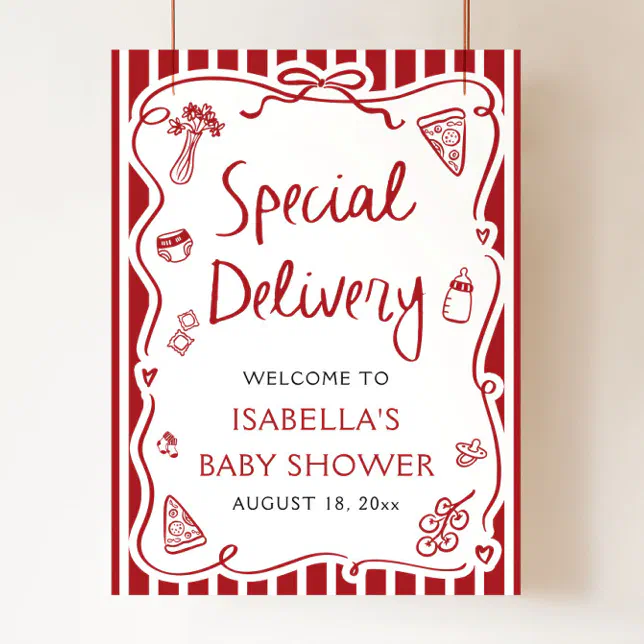 Italian Special Delivery Baby Shower Welcome Sign | Zazzle