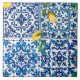Italian style,Mediterranean,mosaic,blue,lemon, Ceramic Tile | Zazzle