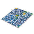 Italian style,Mediterranean,mosaic,blue,lemon, Ceramic Tile | Zazzle