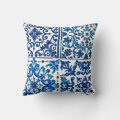 Italian style,Mediterranean,mosaic,blue, Throw Pillow | Zazzle
