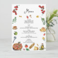 Italian Style Menu card Pasta Pizza | Zazzle