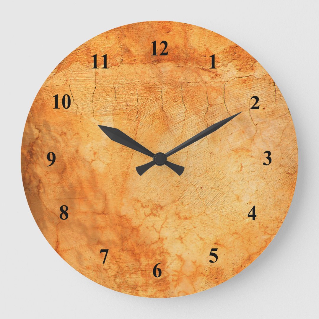 Italian style terracotta brick wall large clock | Zazzle
