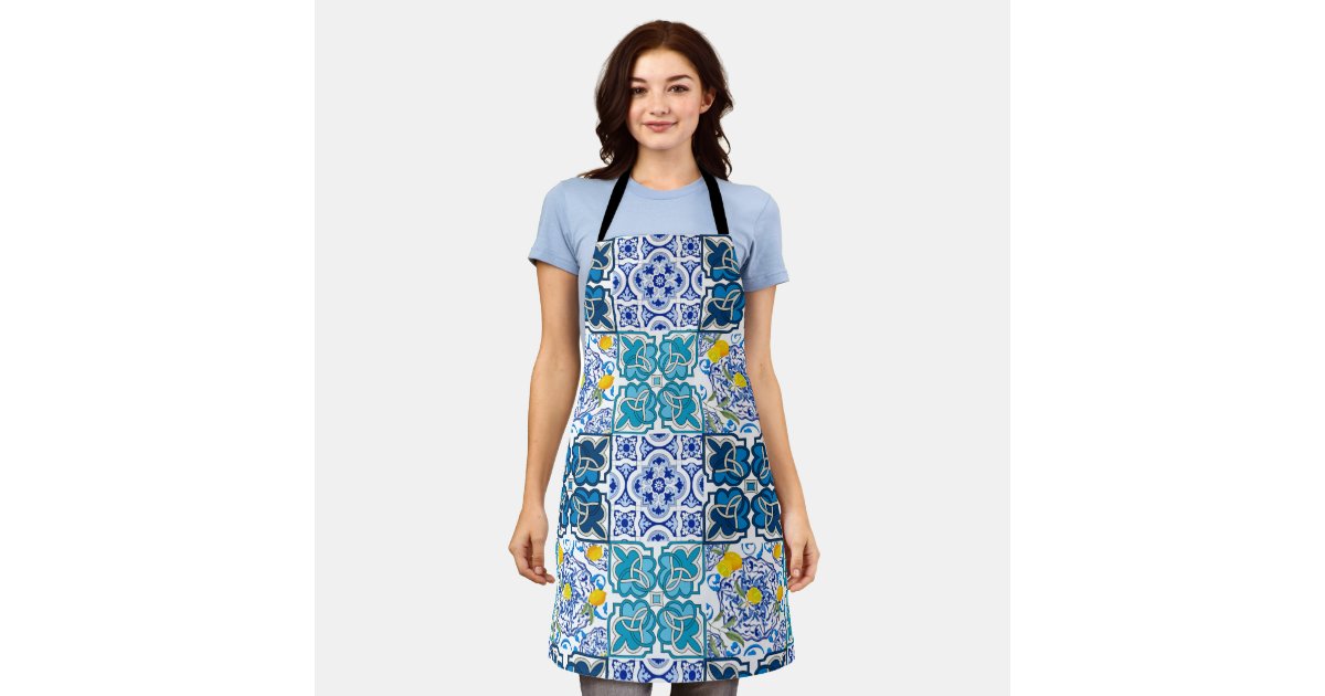 Italian style ,vibrant ceramic tile apron | Zazzle