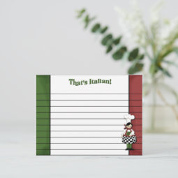 Italian Styled Recipe Card | Zazzle
