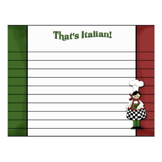 Italian Styled Recipe Card | Zazzle.com