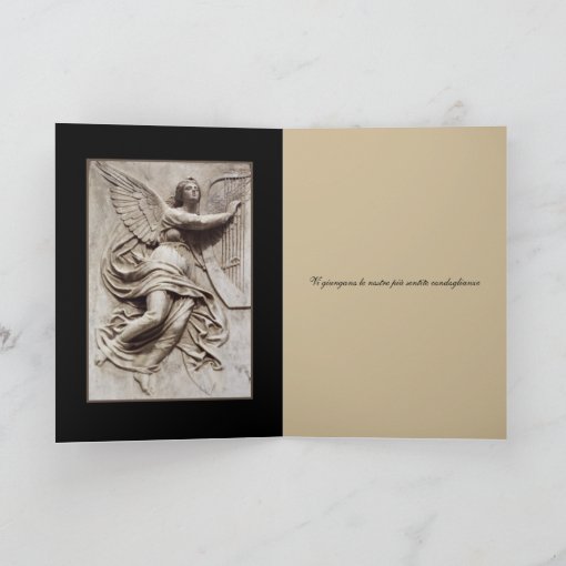 Italian Sympathy - Condoglianze - Angel with Harp Card | Zazzle