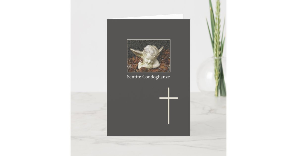 Italian Sympathy Guardian Angel Card | Zazzle