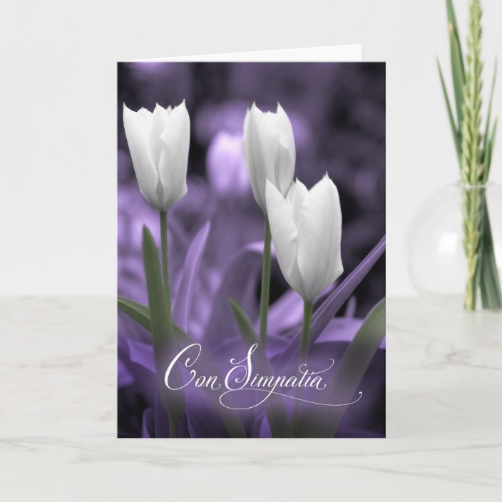 Italian Sympathy Purple with White Tulips Card | Zazzle.com