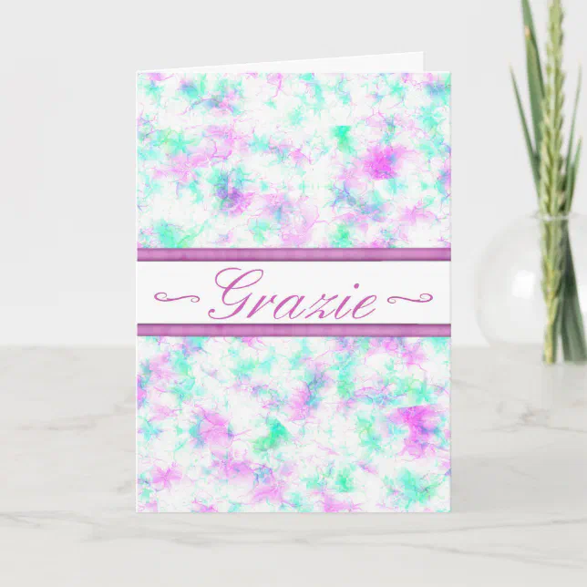 Italian Thank You Grazie-Girl Shade greeting card | Zazzle