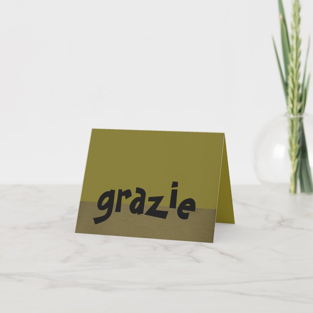 Italian Thank You Note Grazie | Zazzle