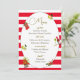 Italian Theme Red Stripe Lemon Mediterranean Menu Invitation | Zazzle