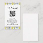 Italian Tiles wedding details card with QR code | Zazzle