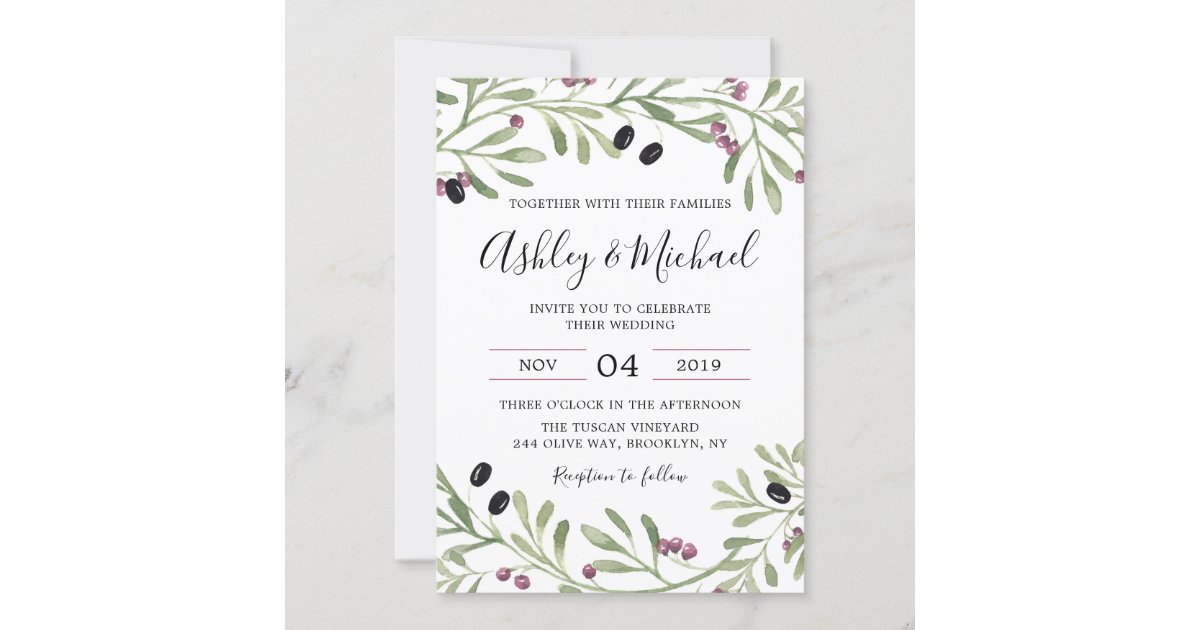 Italian Tuscan Greek Wedding Invitation | Zazzle