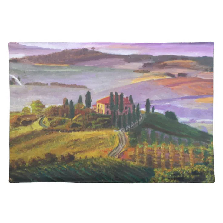Italian vineyards cloth placemat | Zazzle