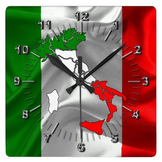 Italian waving flag square wall clock | Zazzle.com