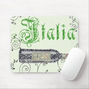 Italian Wine Bottle Vintage Mousepad | Zazzle