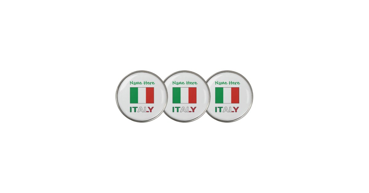 Italy and Italian Flag Green Personalization Golf Ball Marker | Zazzle