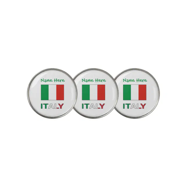 Italy and Italian Flag Green Personalization Golf Ball Marker | Zazzle
