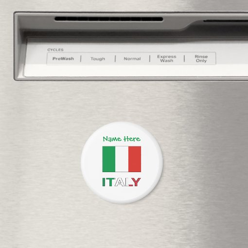 Italy and Italian Flag Green Personalization Magnet | Zazzle