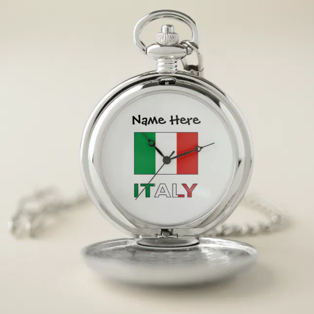 Italy and Italian Flag Personalized Pocket Watch | Zazzle