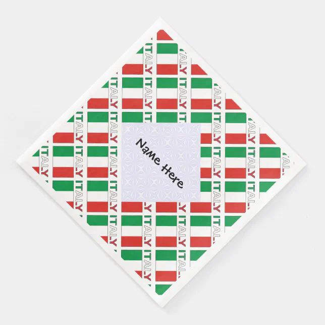 Italy and Italian Flag Tiled with Your Name Paper Dinner Napkins | Zazzle