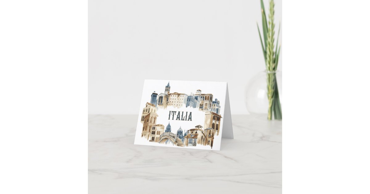Italy Architecture Thank You Card | Zazzle