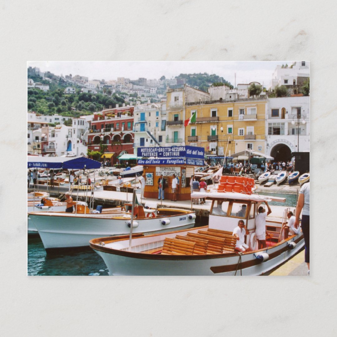 Italy, Boat terminus, Capri Postcard | Zazzle