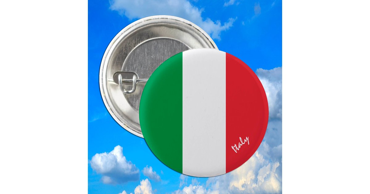 Italy button, patriotic Italian Flag fashion Button | Zazzle