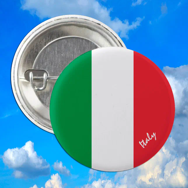 Italy button, patriotic Italian Flag fashion Button | Zazzle