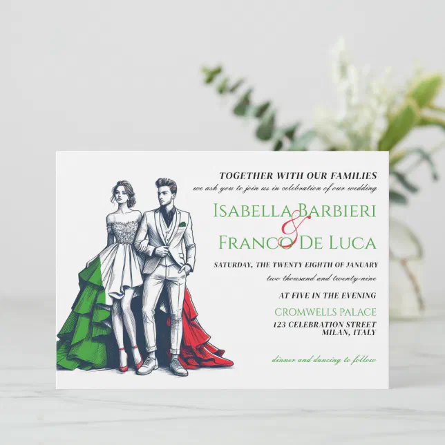 Italy Couple Wedding Invitation | Zazzle