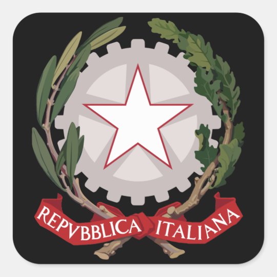 italy emblem square sticker | Zazzle.com