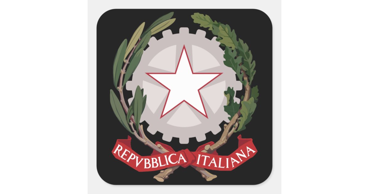 italy emblem square sticker | Zazzle.com