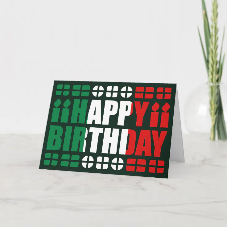 Italy Flag Birthday Card | Zazzle