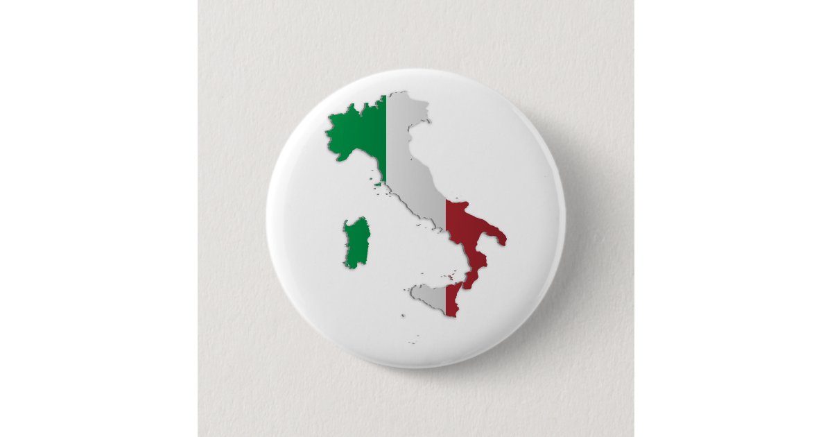Italy Flag Map Button | Zazzle