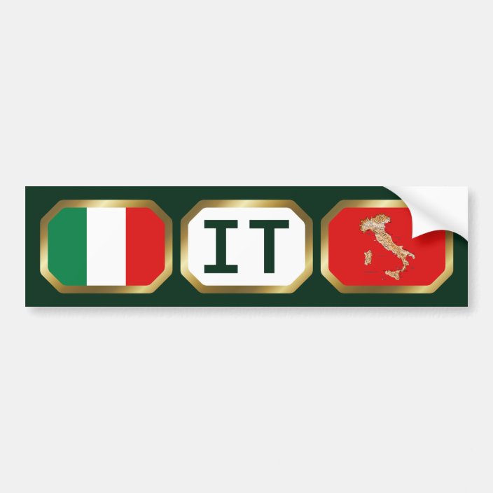 Italy Flag Map Code Bumper Sticker | Zazzle.com