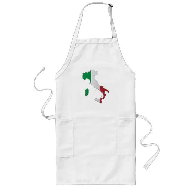 Italy Flag Map Long Apron | Zazzle