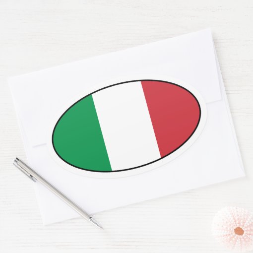 Italy Flag Oval Sticker | Zazzle