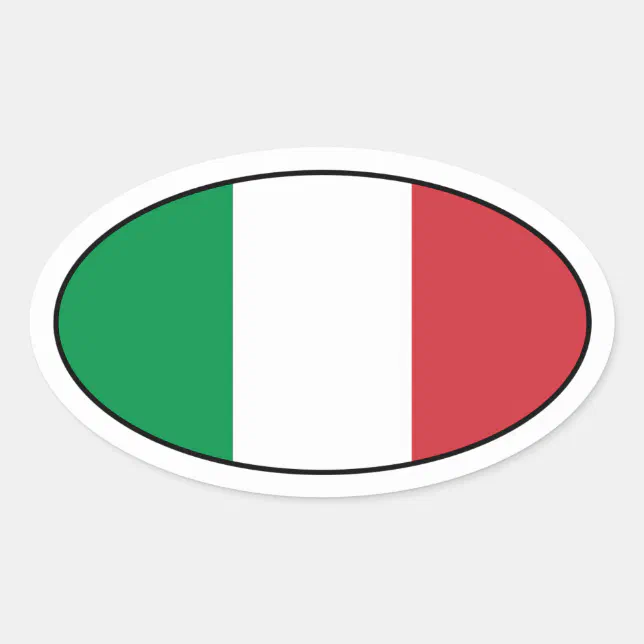 Italy Flag Oval Sticker | Zazzle