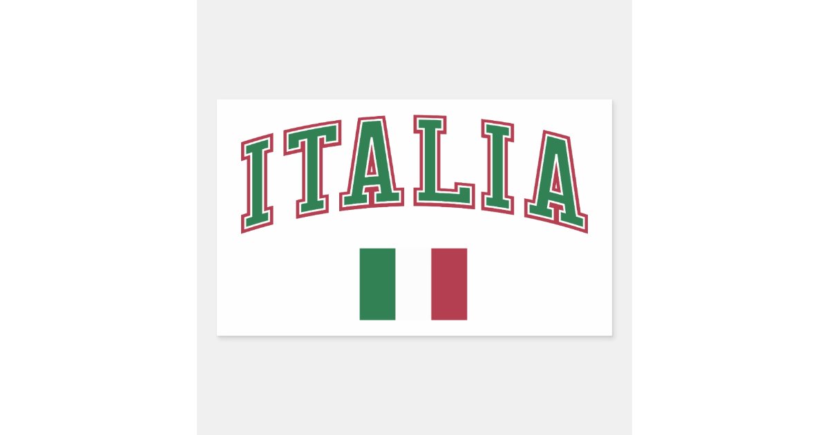 Italy + Flag Rectangular Sticker | Zazzle