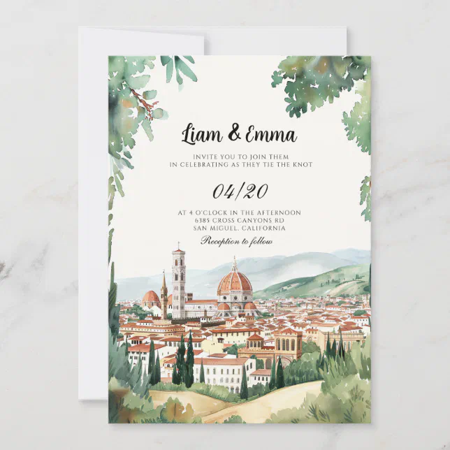 Italy Florence landscape Wedding Invitation | Zazzle